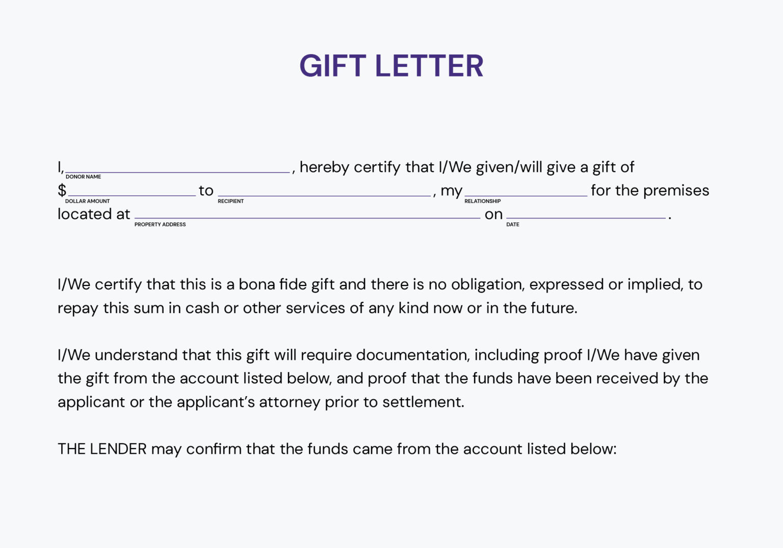 What is a Gift Letter for a Mortgage?